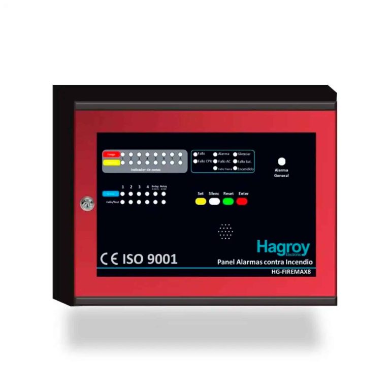 PANEL DE ALARMA CONTRA INCENDIO 8 ZONAS HAGROY HG-FIREMAX8 - NES
